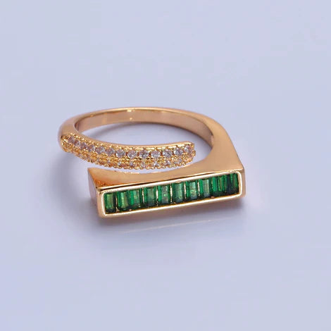 Emerald Baguette Adjustable Ring – Oriana Lamarca Designs