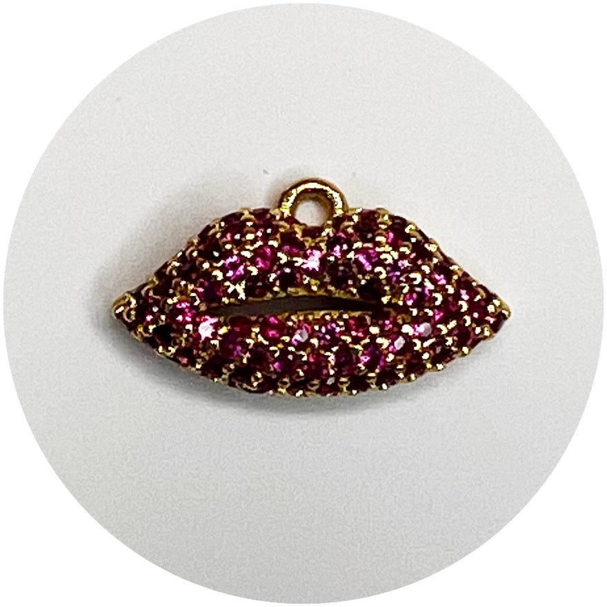 Pink Pavé Lips Pendant – Oriana Lamarca Designs