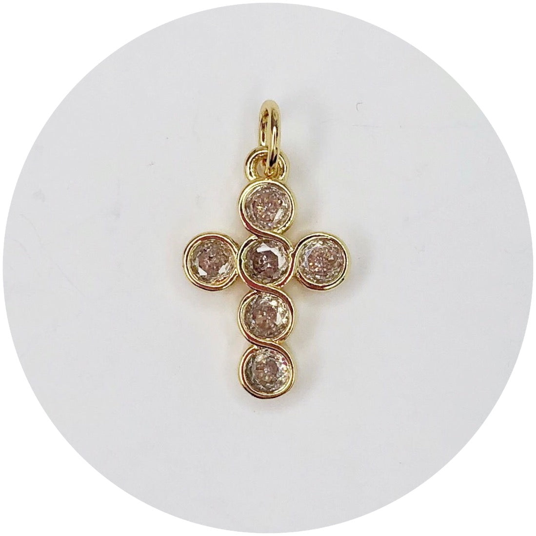 Pavé Bubble Cross Pendant – Oriana Lamarca Designs