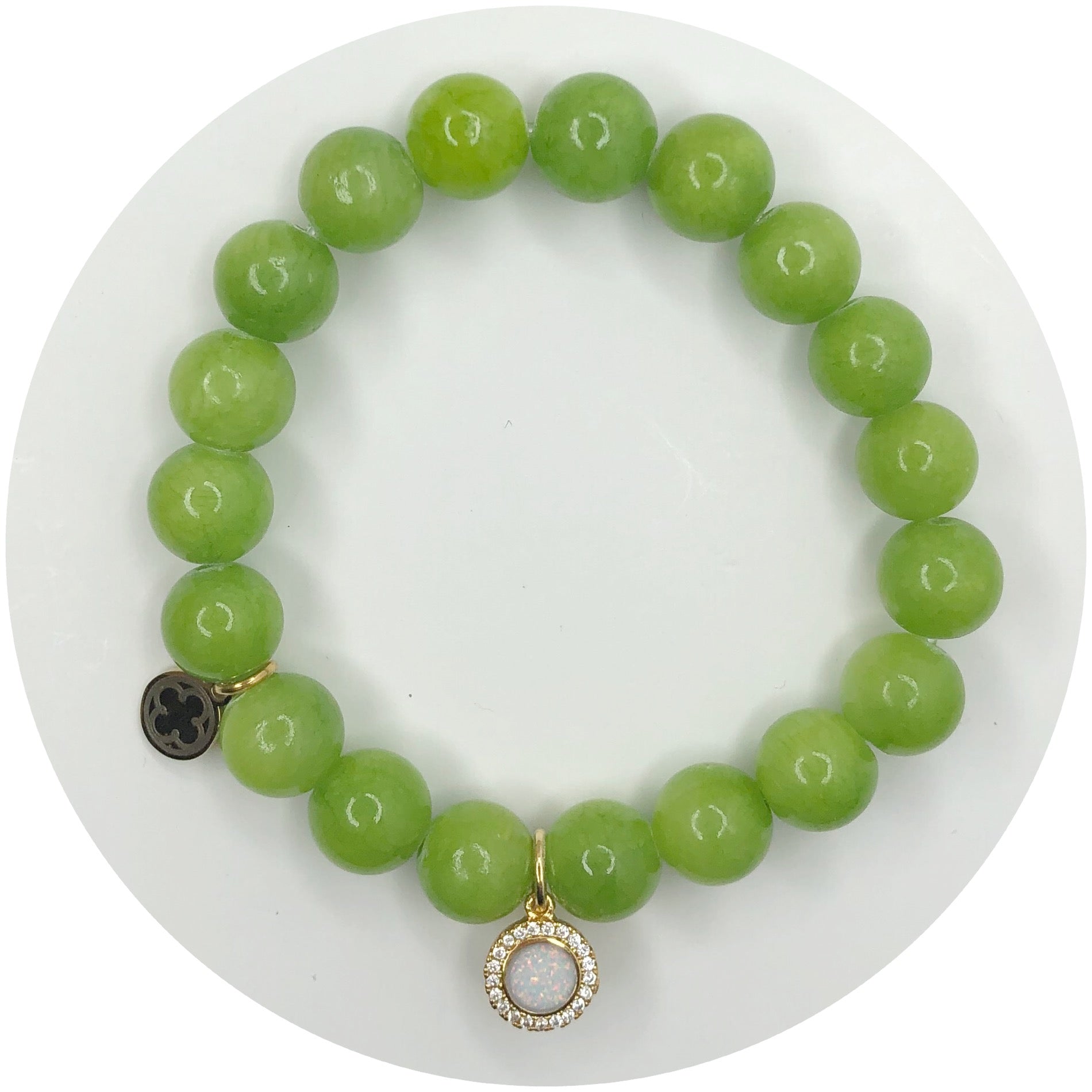 Lime Green Jade with Pavé Opal Pendant – Oriana Lamarca Designs