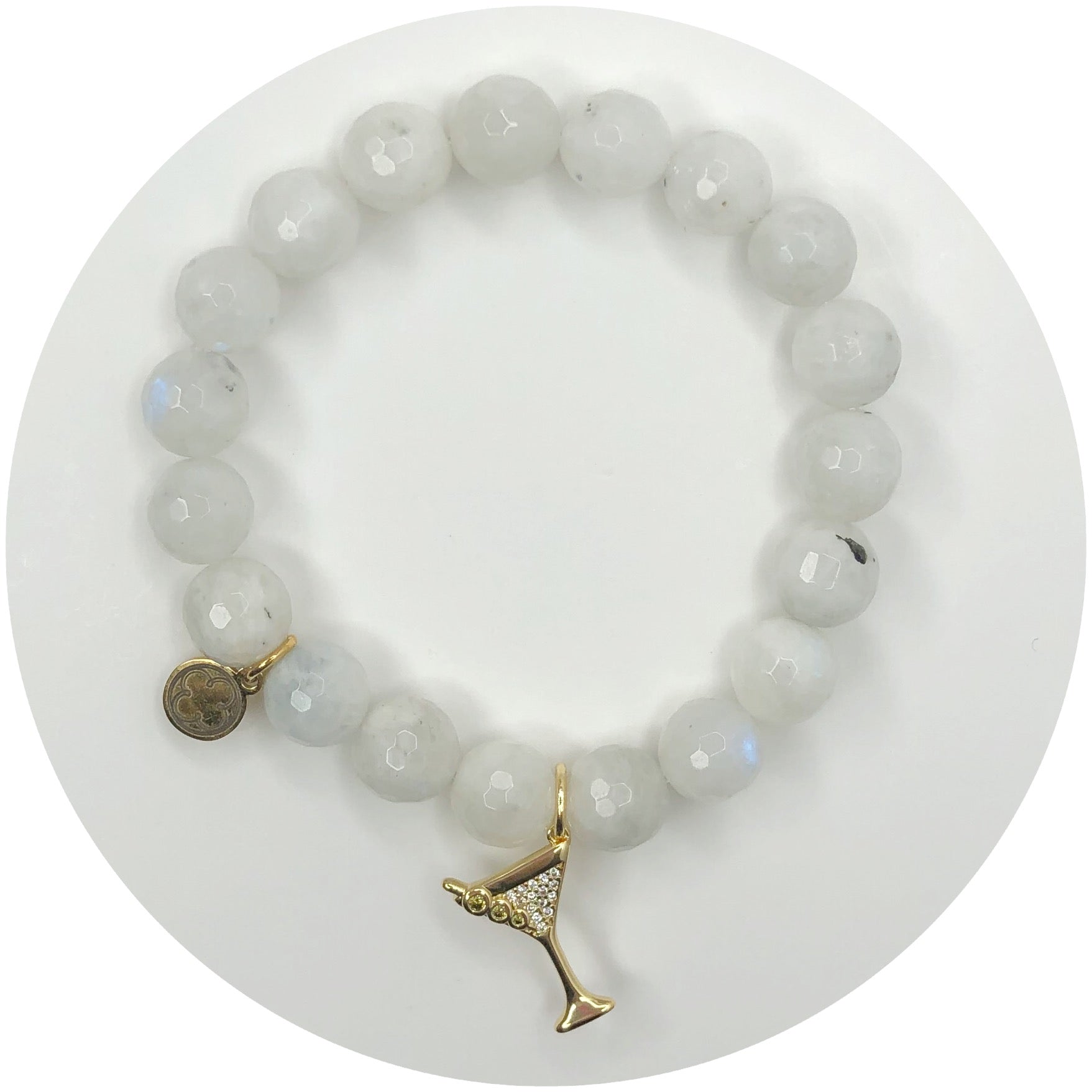 Moonstone with Pavé Martini Pendant – Oriana Lamarca Designs