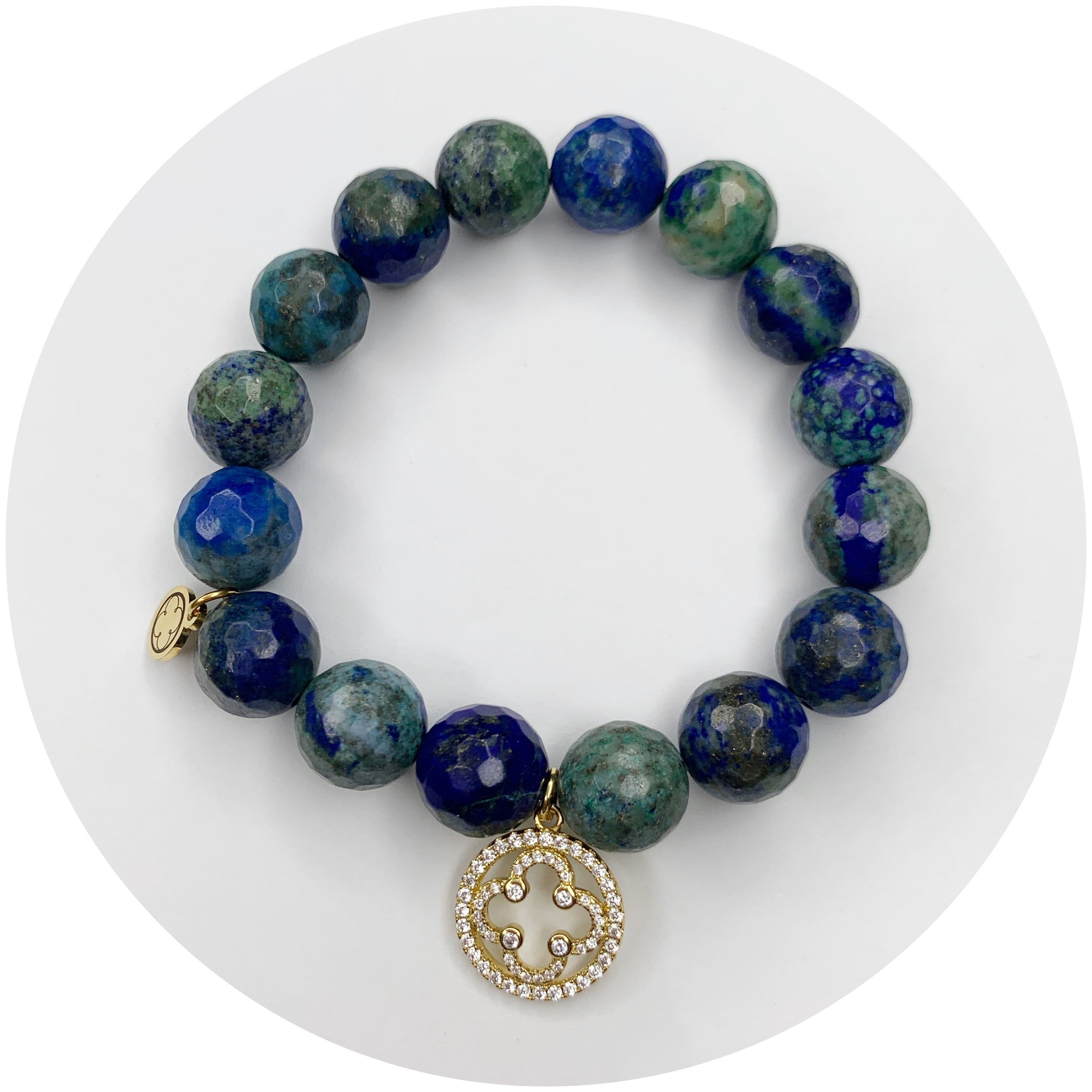 Azurite with Pavé Gold Signature Logo – Oriana Lamarca Designs
