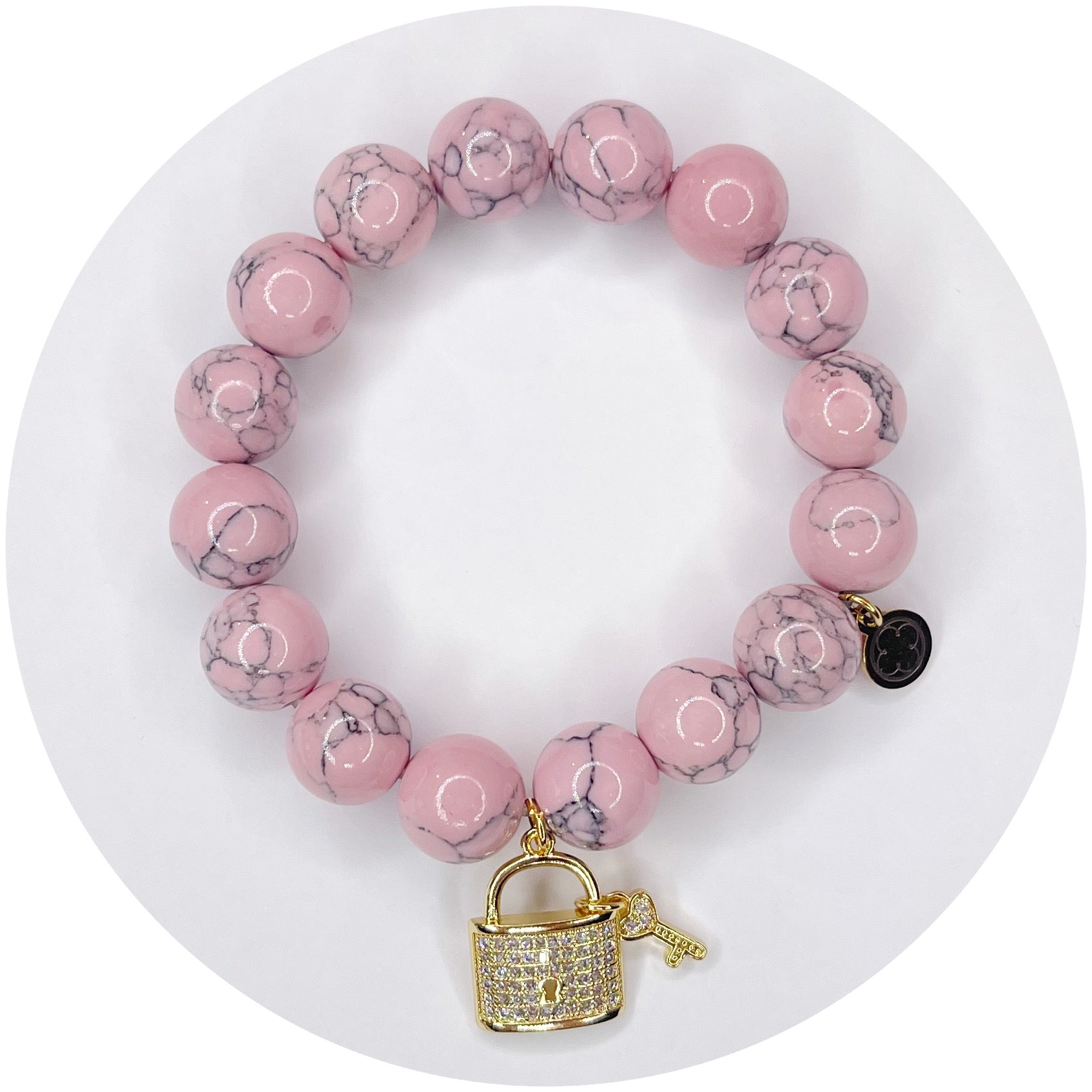 Light Pink Howlite with Pavé Lock and Key – Oriana Lamarca Designs